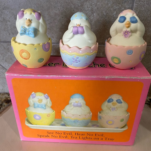 Holiday | Vintage Easter Chicks See No Evil Hear No Evil Speak No Evil ...
